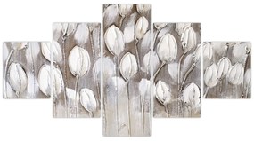 Obraz - Strukturované tulipány (125x70 cm)