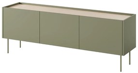 TV stolek Desin 170 cm se dvěmi ukrytými zásuvkami - olivová / dub nagano