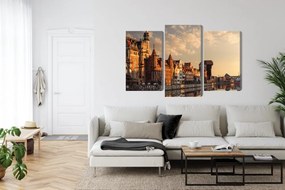 Vícedílný obraz Přístav Gdaňsk Při Západu Slunce Nedostatek Nedostatek Plátno Canvas 60x40