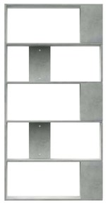 Knihovna/zástěna - betonově šedá - dřevotříska | 80x24x159 cm