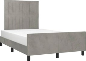 Rám postele bez matrací světle šedá 120x190 cm samet 3270590