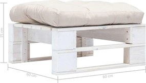 Zahradní taburet z palet s pískovou poduškou bílý dřevo 277374