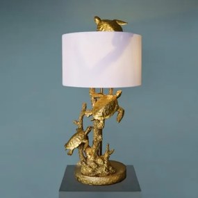 Stolní lampa - Želví gang zlatá bílá