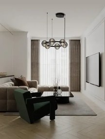 LED stmívatelný černo-zlatý moderní lustr Las