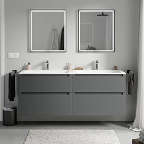 Koupelnová skříňka VIREO 160 cm s umyvadlem z minerálního odlitku CREAM - možnost volby barvy