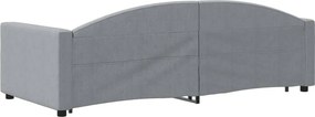 Válenda s přistýlkou světle šedá 90 x 200 cm textil 3197188