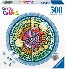 Ravensburger Kruhové puzzle Sladkosti / 500 dílků / od 12 let