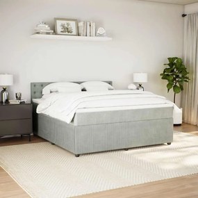 Box spring postel s matrací světle šedá 180x200 cm samet 3287818