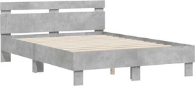 Rám postele s čelem betonově šedý 120 x 200 cm kompozitní dřevo 3207430