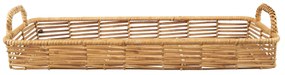 IB LAURSEN Přírodní podnos s uchy Oblong Rattan / Bamboo, přírodní barva, proutí