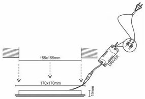 LED Stmívatelné podhledové svítidlo LED/12W/230V 3000-6500K Wi-Fi Tuya