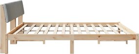 Rám postele s čelo Hnědá a světlá šedá 200 x 200 cm 3394348