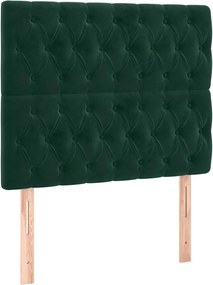 Čelo postele tmavě zelené 100x7x118/128 cm sametové 3116713