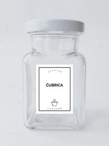 Samolepka na kořenky ČUBRICA bílá 3 × 4 cm tučné písmo