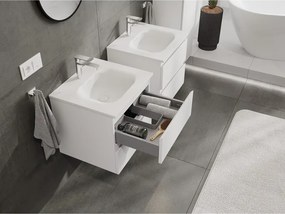 Mexen Orio, koupelnová skříňka 50 cm s umyvadlem Vela, 2 zásuvky, bílá matná, 91A10-05047-2-BFF01-W23M01