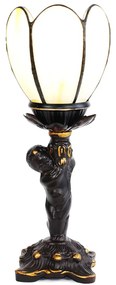 Stolní lampa Tiffany s dítkem a květem Angio - 12*12*28 cm E14/max 1*25W