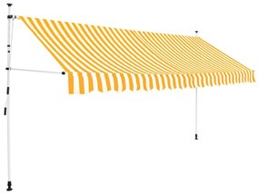 vidaXL Ručně zatahovací markýza 400 cm oranžovo-bílé pruhy