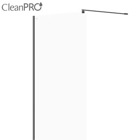 Cersanit Mille, sprchová zástěna typu Walk-In 120x200 cm, 8mm čiré sklo, černý profil, S161-004