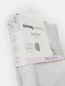 Sinsay - Poloprůhledná záclona na řasící pásce s metalickou nití - bílá