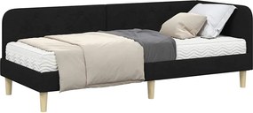 Rohový rám postele Černý 80 x 200 cm textil 3394103