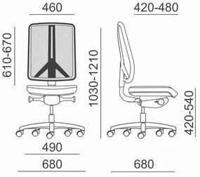 Kancelářská židle na kolečkách RIM FLEXI FX 1104 – s područkami, černá