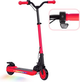 SPORTNOW Skládací elektrická koloběžka MAX 10 KM/H pro děti od 6 let 120 W motor s dojezdem 6 KM 5" - 5.5" kola zadní brzdou nastavitelnou výškou LED