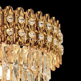Toolight Toolight, křišťálové závěsné svítidlo 60cm, 8xE14, G058-CP, zlatá, OSW-08992