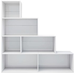 vidaXL Knihovna/zástěna bílá vysoký lesk 155 x 24 x 160 cm dřevotříska
