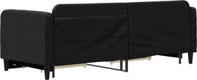 Válenda s přistýlkou a zásuvkami černá 80 x 200 cm textil 3196849