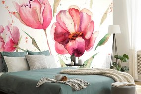Samolepící tapeta tulipány v zajímavém provedení - 300x200 cm
