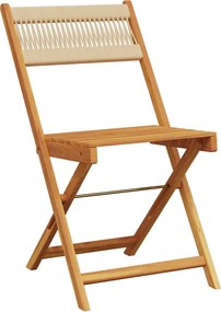 3dílný bistro set béžový polypropylen a masivní dřevo 3281843