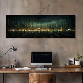 Obraz na plátně - Futuristické město, které nespí FeelHappy.cz Velikost obrazu: 180 x 60 cm