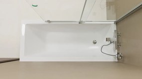 Polysan ROLLS vanová zástěna 120 x 150 cm posuvné chrom čiré sklo BS-R120