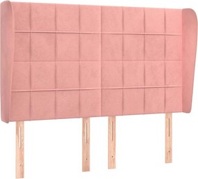 Čelo postele typu ušák růžové 147x23x118/128 cm samet 3118009