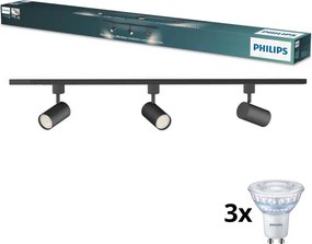 Philips - LED Stm. bodové svítidlo v lišt sys EASYLINK 3xGU10/6,2W/230V 1m černá