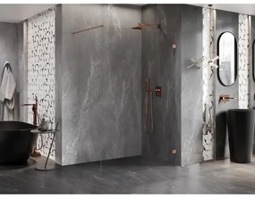 Mexen Lunar sprchová stěna pravá 60 x 200 cm, 8mm čiré sklo, měděná matná, 830-060-000-65-00-P