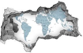 Wallmuralia Samolepící díra na stěnu Politická mapa 95x64 cm