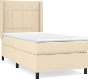 Box spring postel s matrací krémová 90x190 cm textil 3131398