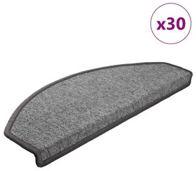 Schodové rohože 30 ks 65 x 24 x 4 cm tmavě šedé, půlkulaté, velké 3365750