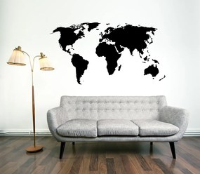 Samolepka na zeď - Mapa světa Barva: Bílá, Velikost samolepky: 100x53 cm