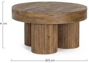 BIZZOTTO konferenční stolek DACCA hnědý ø75 cm 0747035