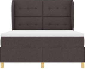 Postel s boxspringem s čelo Tmavě hnědá 200 x 140 cm textil 3340756