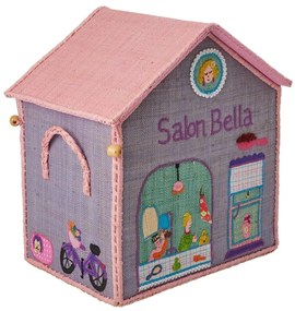 rice Dětský úložný koš z rafie Salon Bella Small, fialová barva
