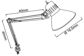 Brilliant - Stolní lampa s klipem HOBBY 1xE27/40W/230V černá