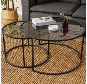 Asir SADA 2x Konferenční stolek TOKYO pr. 60/80 cm černá 706CLN1141