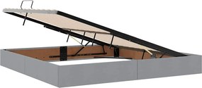 Postel s úložným prostorem a matrací Světle šedá 200 x 200 cm 3371802