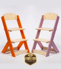 Lucas Wood Style - rostoucí židle OMEGA III zvýhodněný set 2 ks - oranžová +  lila