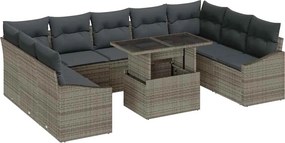 Set pohovek 10 ks Šedá polyratan 3349065