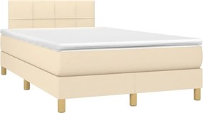 Box spring postel s matrací a LED krémová 120x190 cm textil 3270093