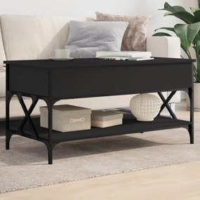 Konferenční stolek černý 100x50x50 cm kompozitní dřevo a kov - Default Title